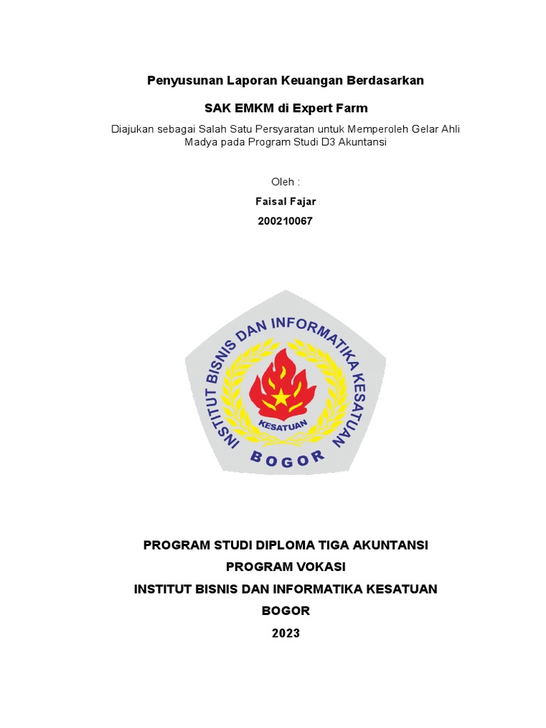 Laporan Keuangan Berdasarkan Sak Emkm | PDF