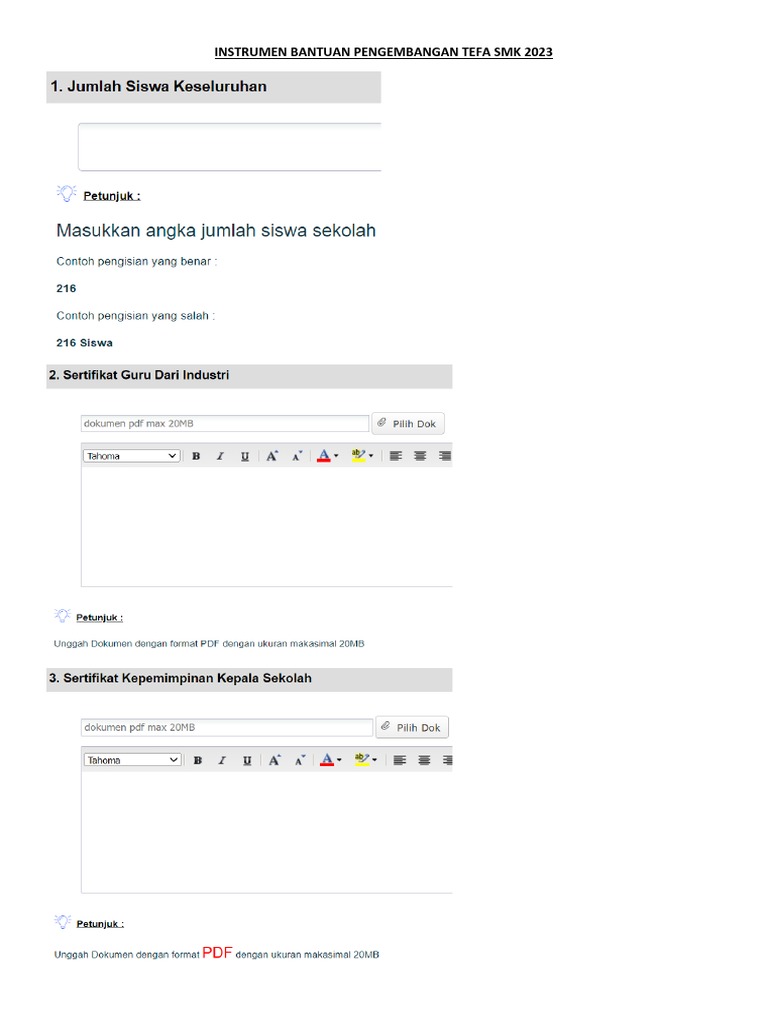 Instrumen Pengembangan Tefa SMK | PDF