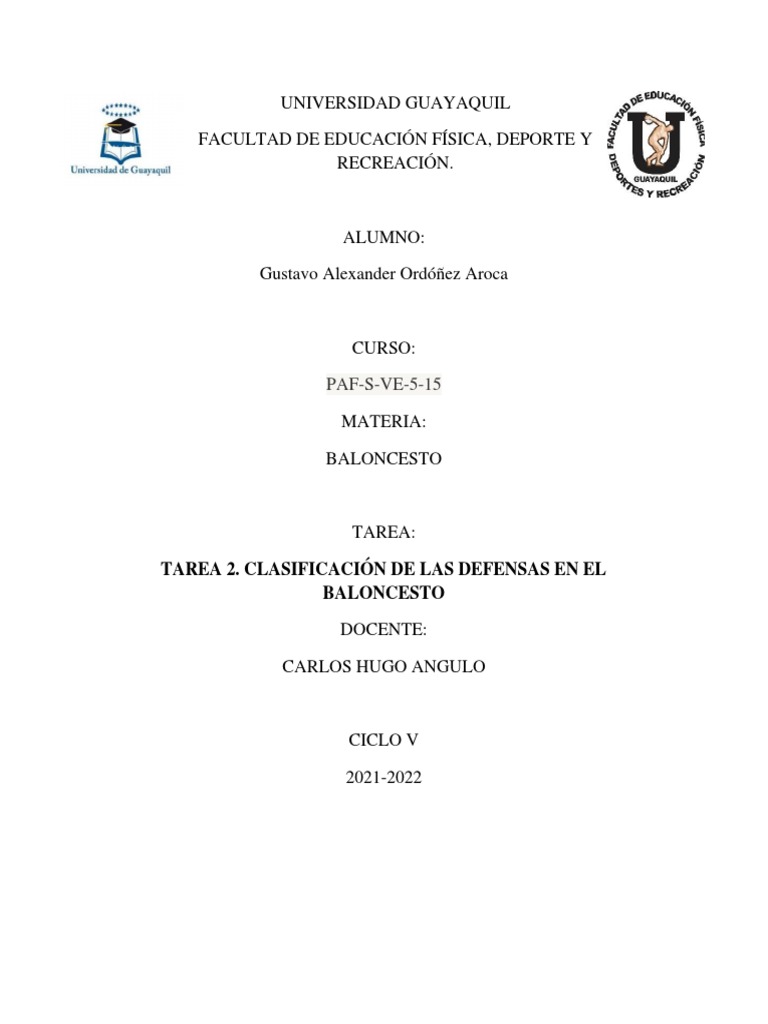 Clasificación de Defensas en Baloncesto | PDF | Defensor (Asociación de ...