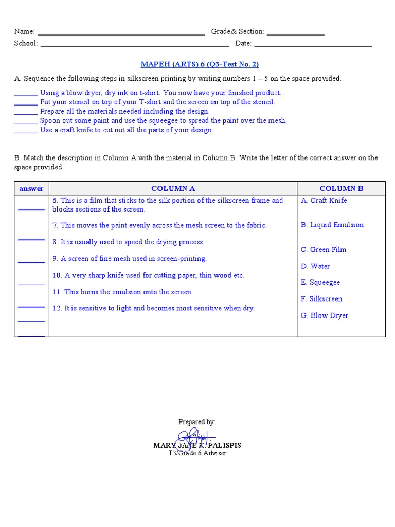 MAPEH 6 - ARTS - Q3 - Week 2 | PDF