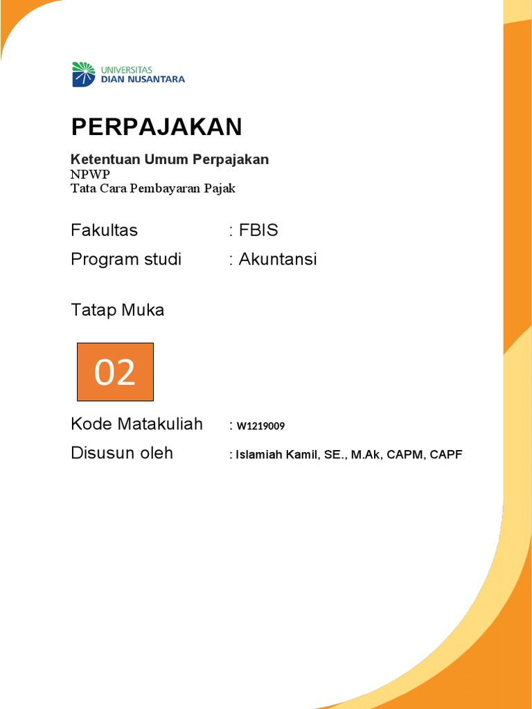 Modul Perpajakan 2 | PDF | Pengelolaan Keuangan & Uang