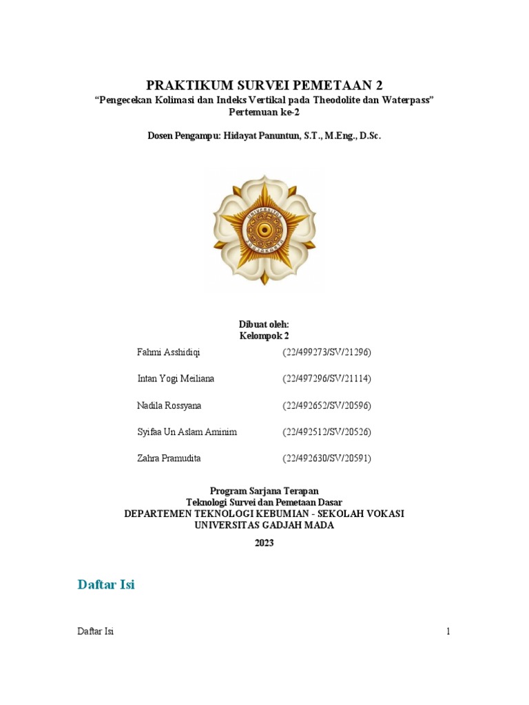 Format Laporan Praktikum Survei Pemetaan 2 | PDF