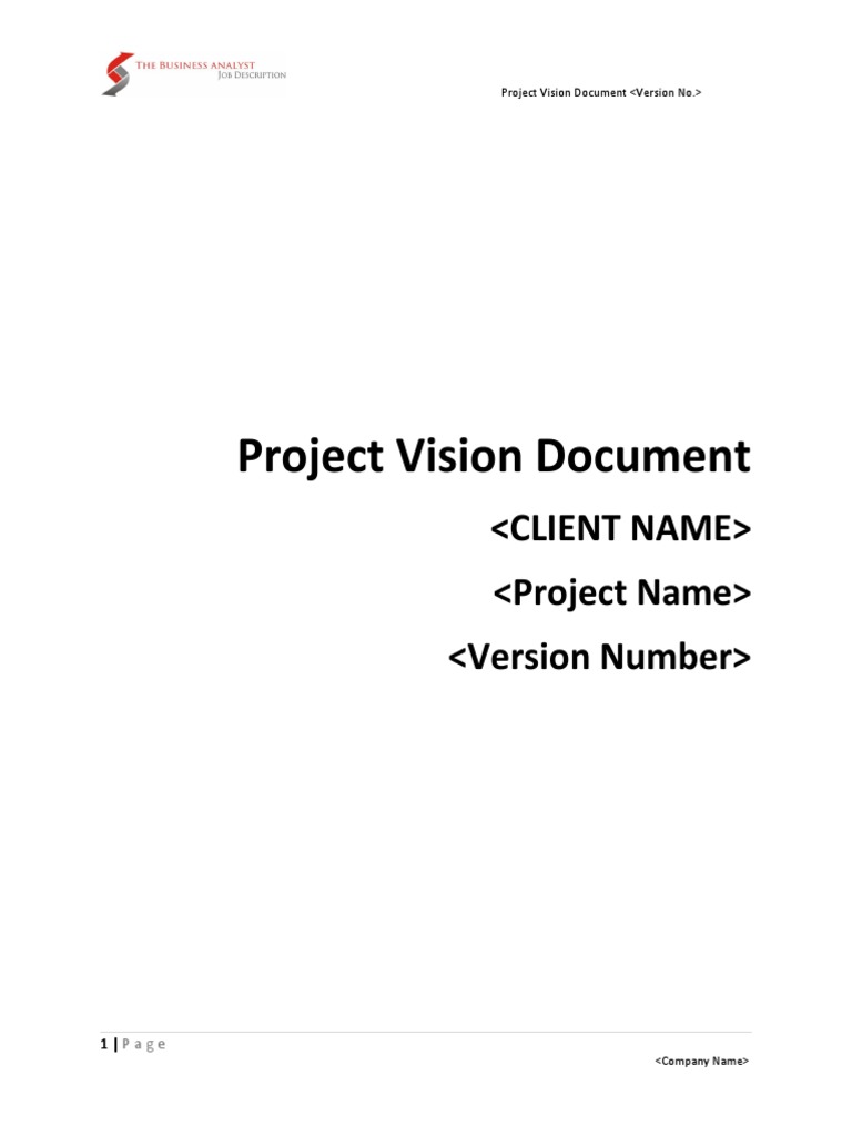 Project Vision Document | PDF | Documentation | Information Technology ...