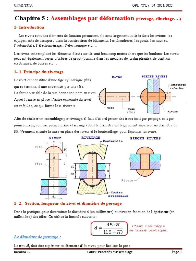 Assemblage par Rivetage : Principes et Techniques | PDF | Rivet ...