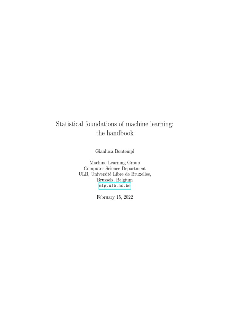 Statistical Foundations of Machine Learning | PDF | Art | Computers