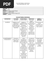 Formato - Plan de Trabajo Individual (PTI) | PDF | Salón de clases | Cognición