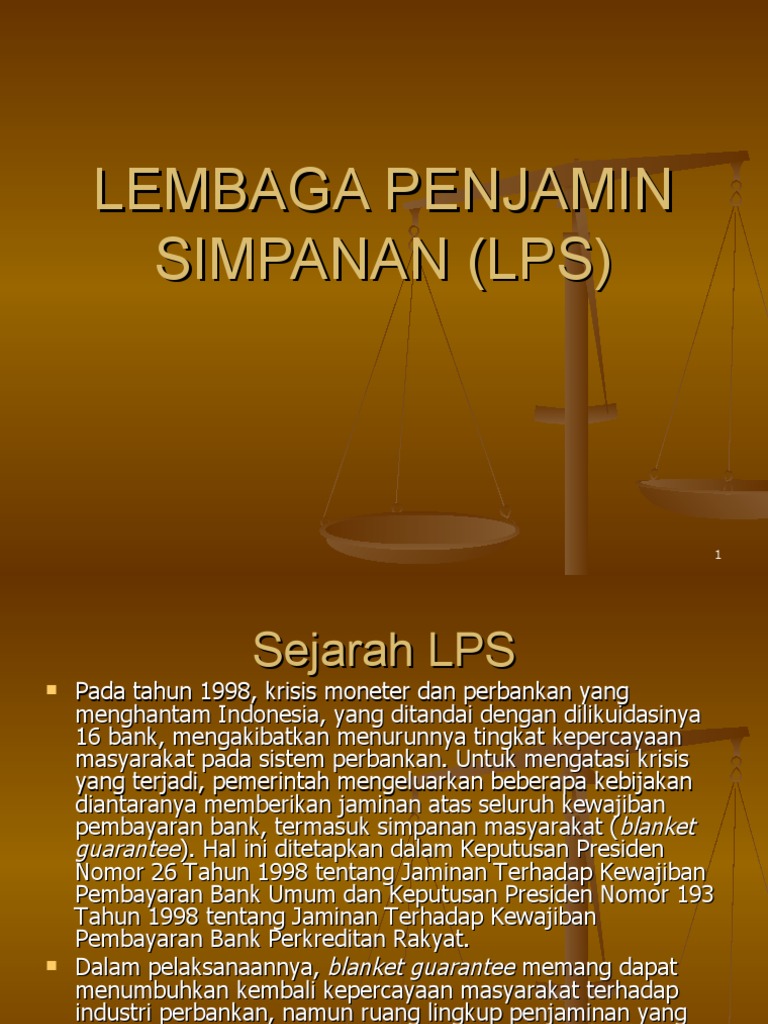 Lembaga Penjamin Simpanan | PDF