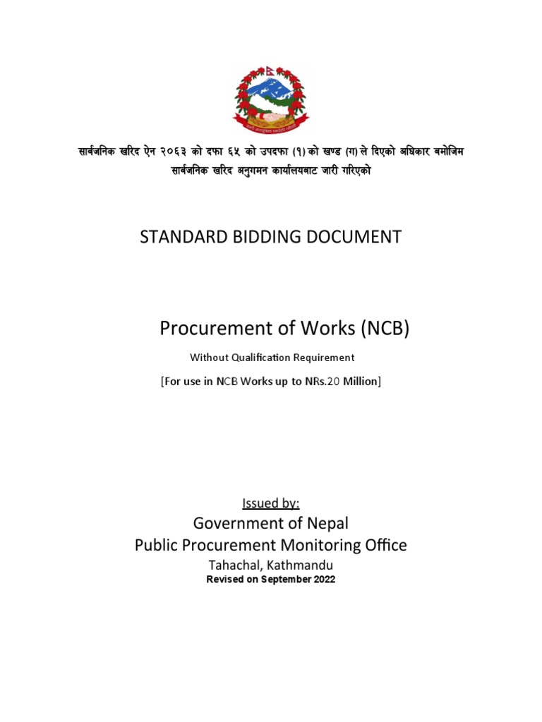 NCB Works, Qualification Not Required For Up To 20 Million, Final - Sep-30-2022 | Download Free ...