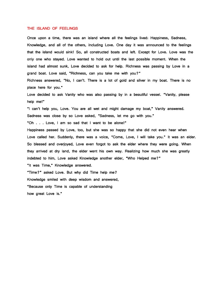 The Island of Feelings | PDF