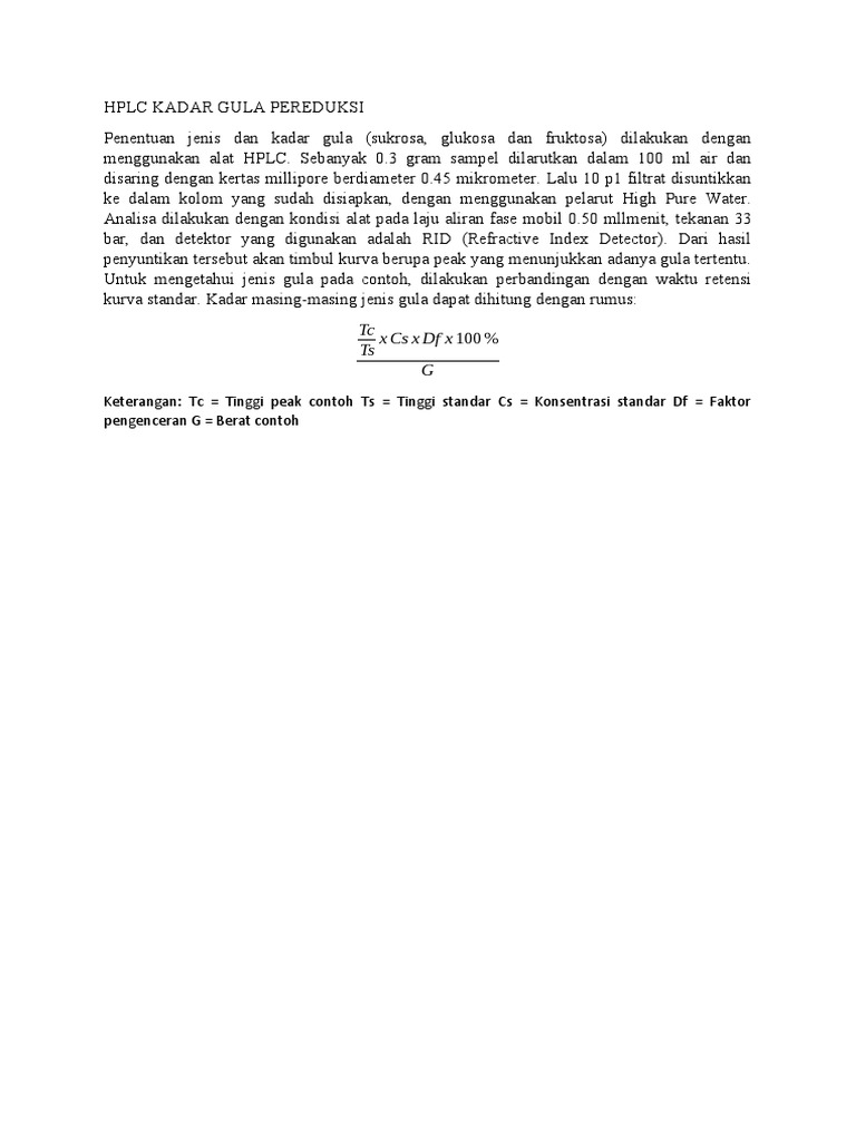 Penentuan Jenis Dan Kadar Gula | PDF
