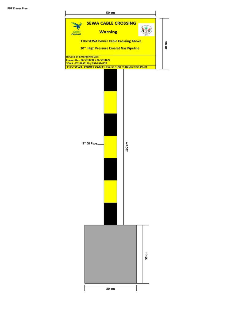 Tnqaib Cable Crossing Sign Board | PDF