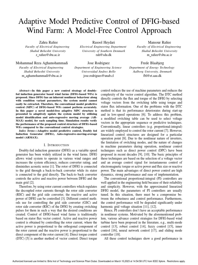 Adaptive Mpc Pdf Power Engineering Electrical Engineering