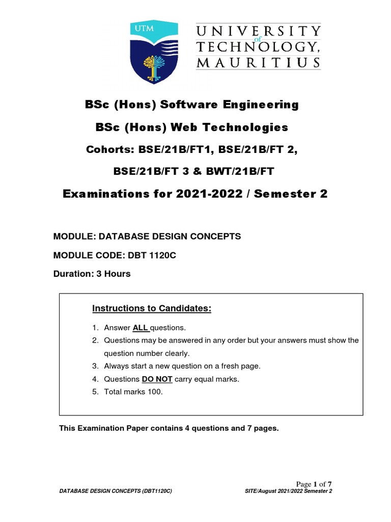DBT1120C Database Design Concepts | PDF | Relational Database | Table ...