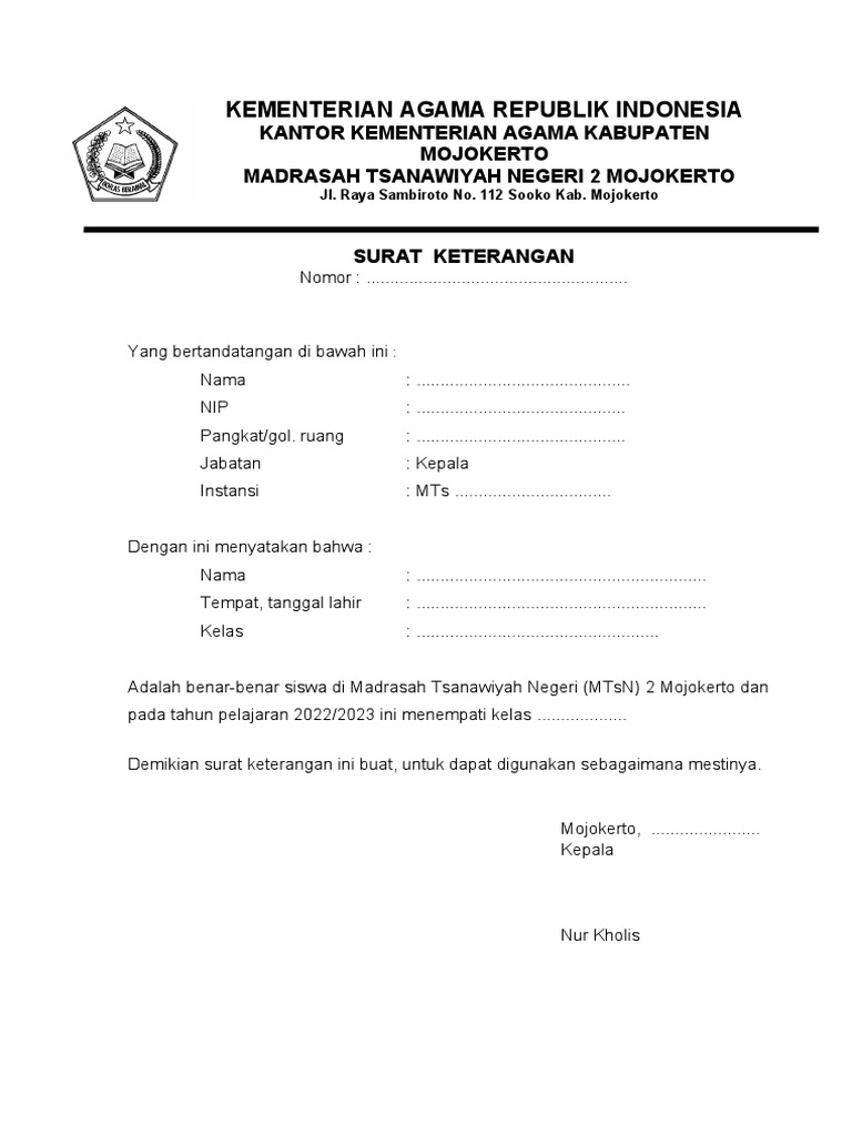 1.surat Keterangan Atlet DR Kepala Sekolah | PDF