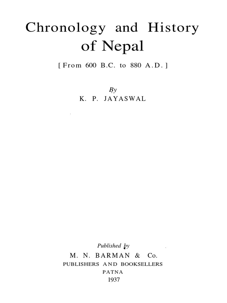 Chronology-and-History-of-Nepal K P Jayaswal | PDF | Nepal | Tibet
