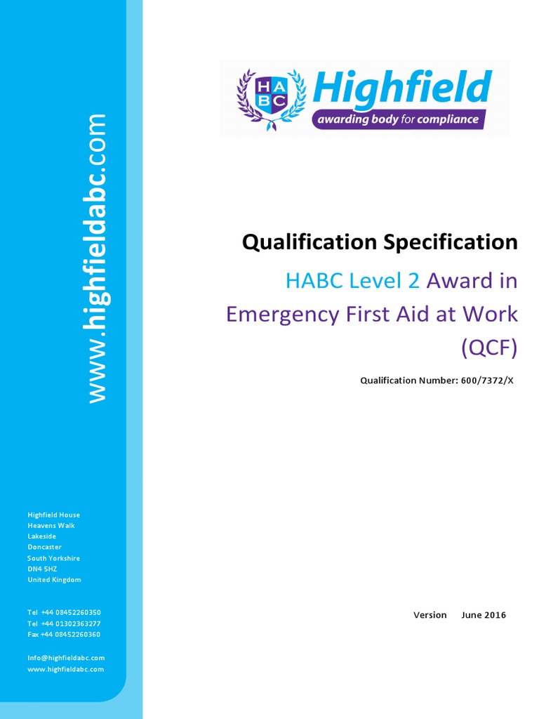 (15062016 1103) Efaw Qualification Specification v7 | PDF | First Aid ...