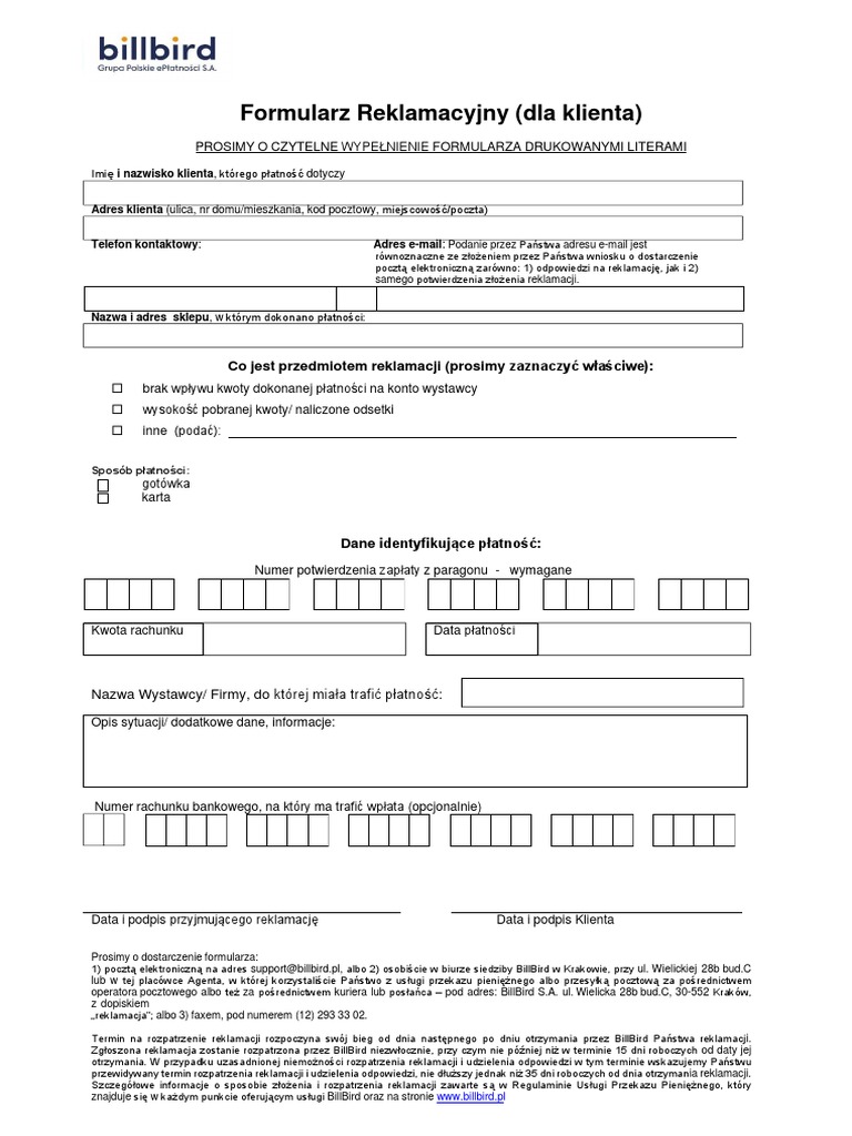 formularz_reklamacyjny_klienta | PDF