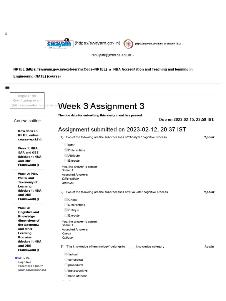 Week 3 - Assignment With Ans | PDF | Design | Engineering Design Process