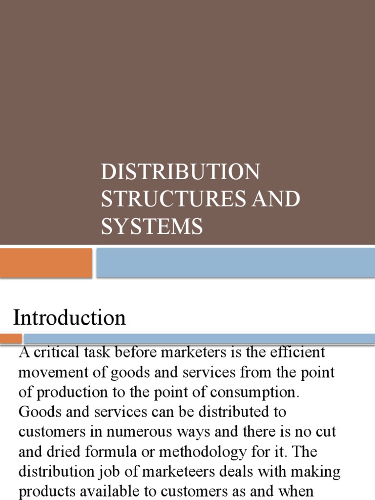 Distribution Structures and Systems 1 | PDF | Marketing | Retail