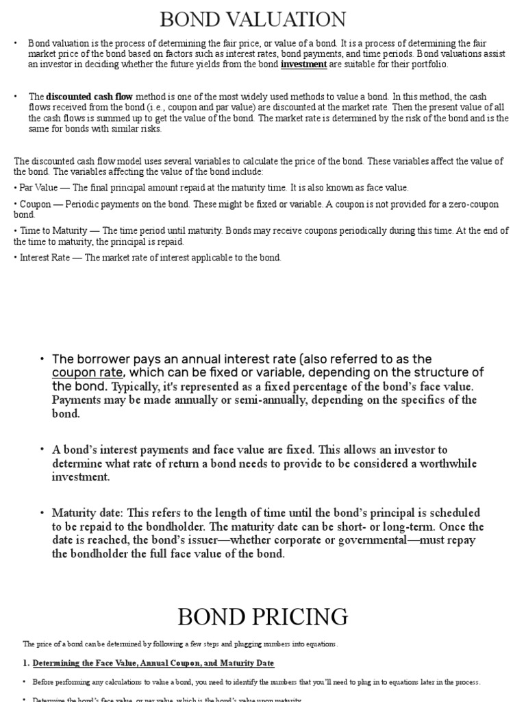 Bond Valuation | PDF | Bonds (Finance) | Discounting