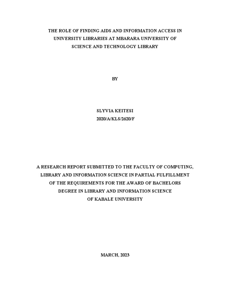 Final Report 2023 | PDF | Libraries | Methodology