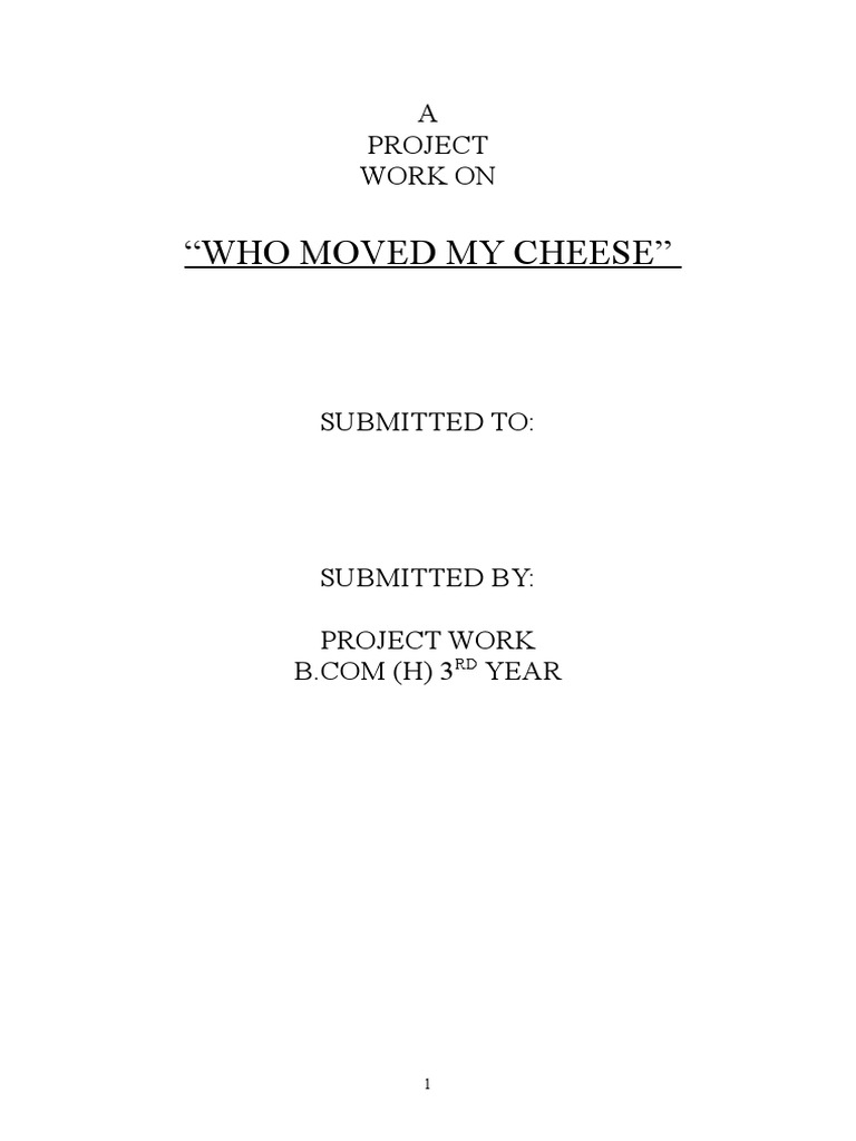 Who Moved My Cheese | PDF