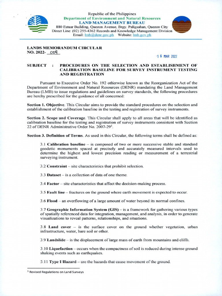 Revised Regulations On Land Surveys | PDF | Geographic Information ...