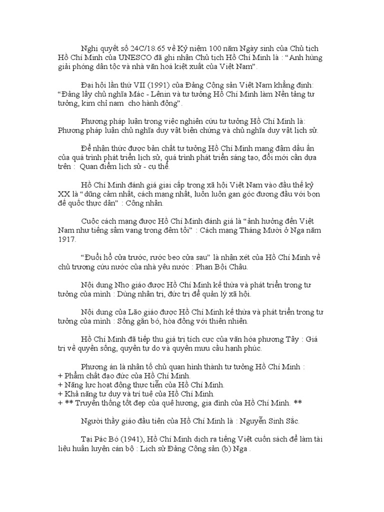 Tu Tuong Ho Chi Minh 2022 | PDF