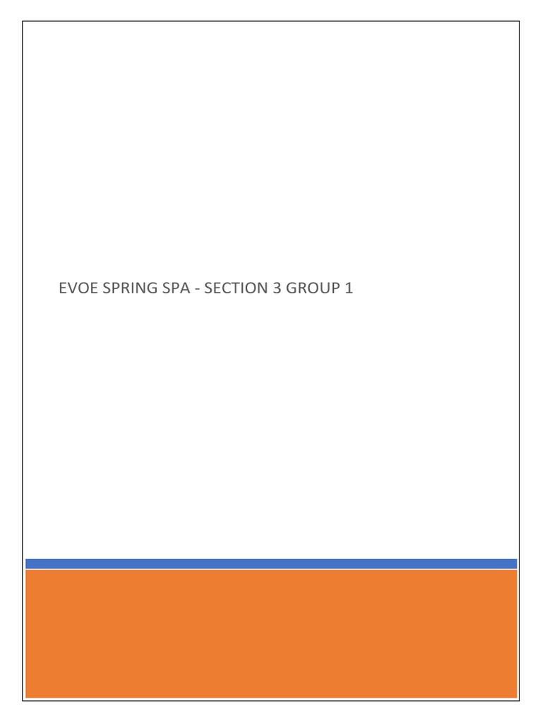Section3 - Evoe Spring Spa - Group1 | PDF | Market Segmentation | Brand