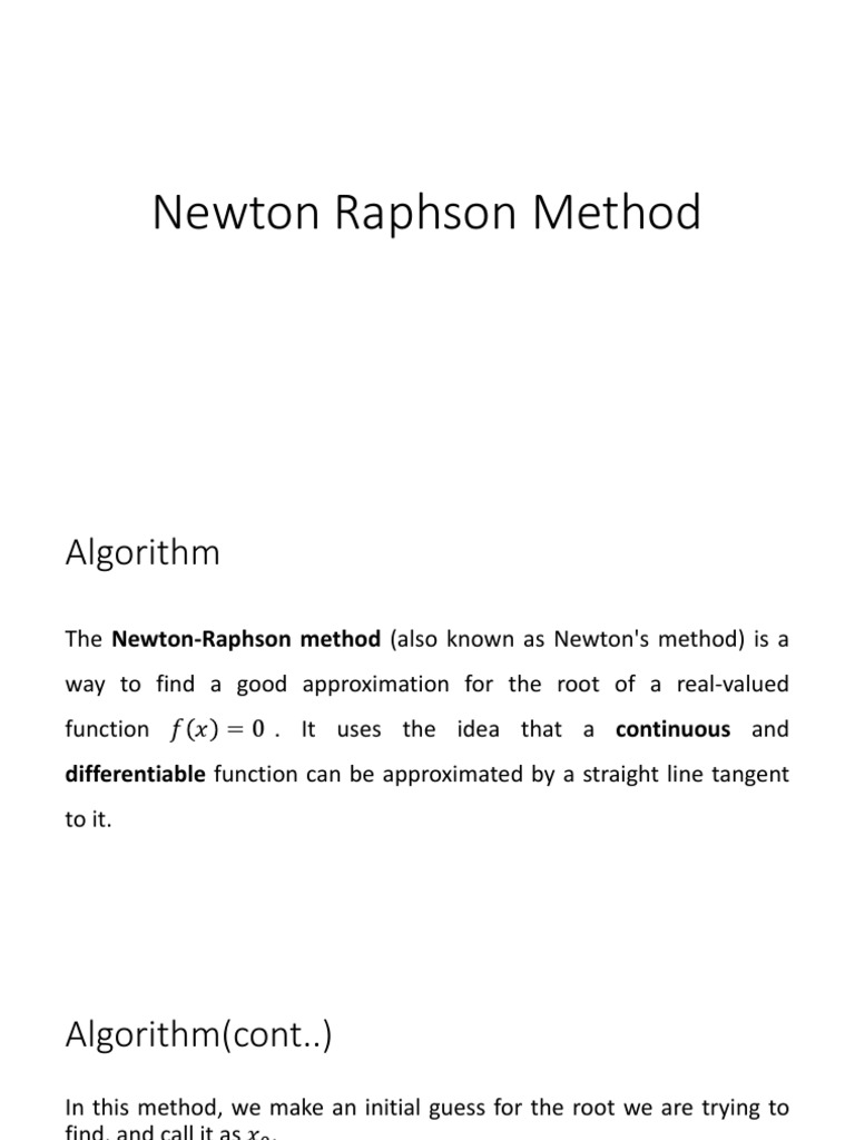 Lesson 05 (Part I) Newton Raphson Method | PDF | Analysis | Mathematics Of Computing