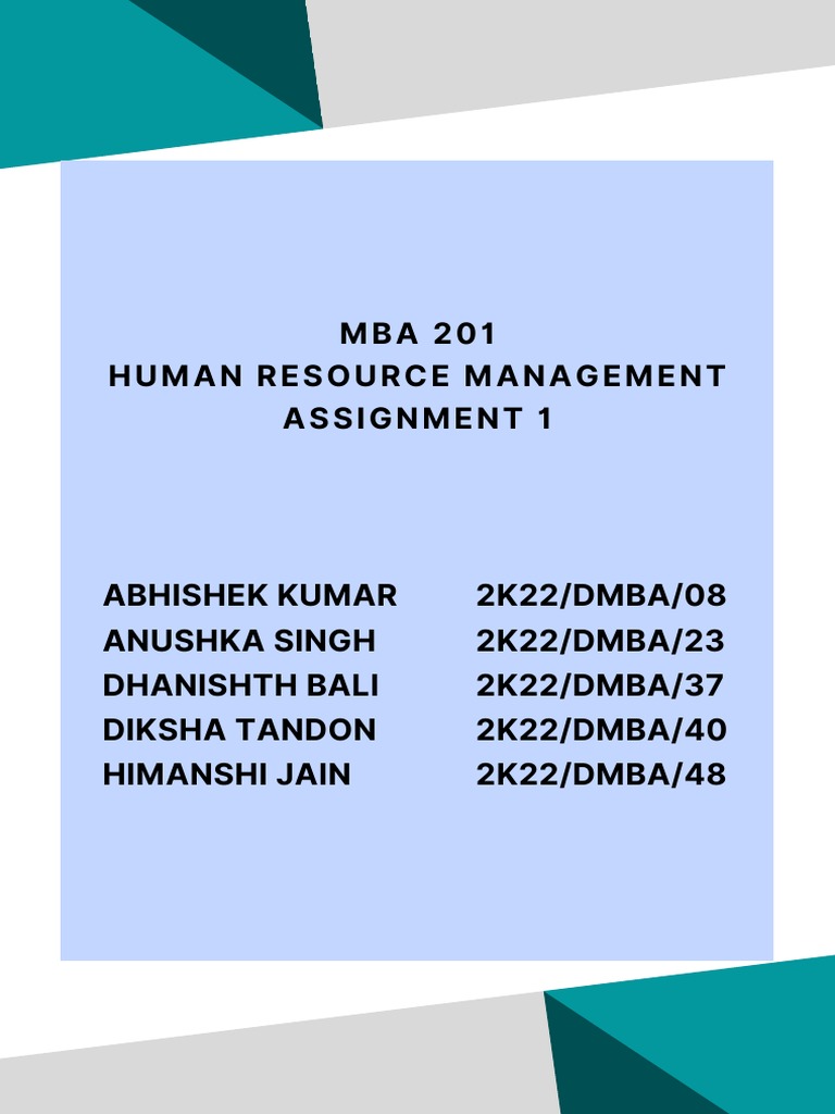 HRM Assignment 1 | PDF | Turnover (Employment) | Employment