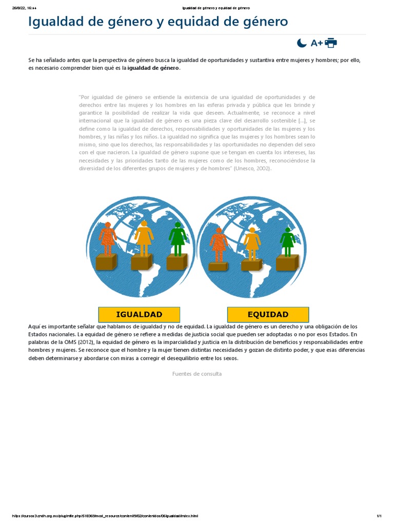 Igualdad de Género y Equidad de Género | PDF | Estudios de género ...