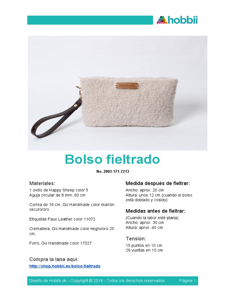 Bolso Fieltrado: Materiales | PDF