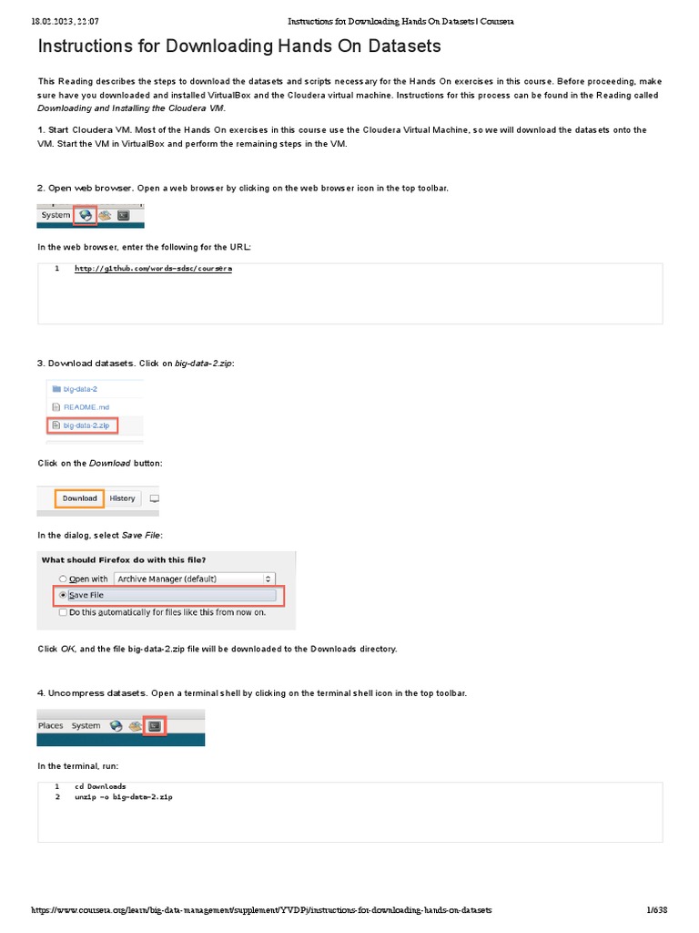 Cloudera VM Dataset Download Guide | PDF