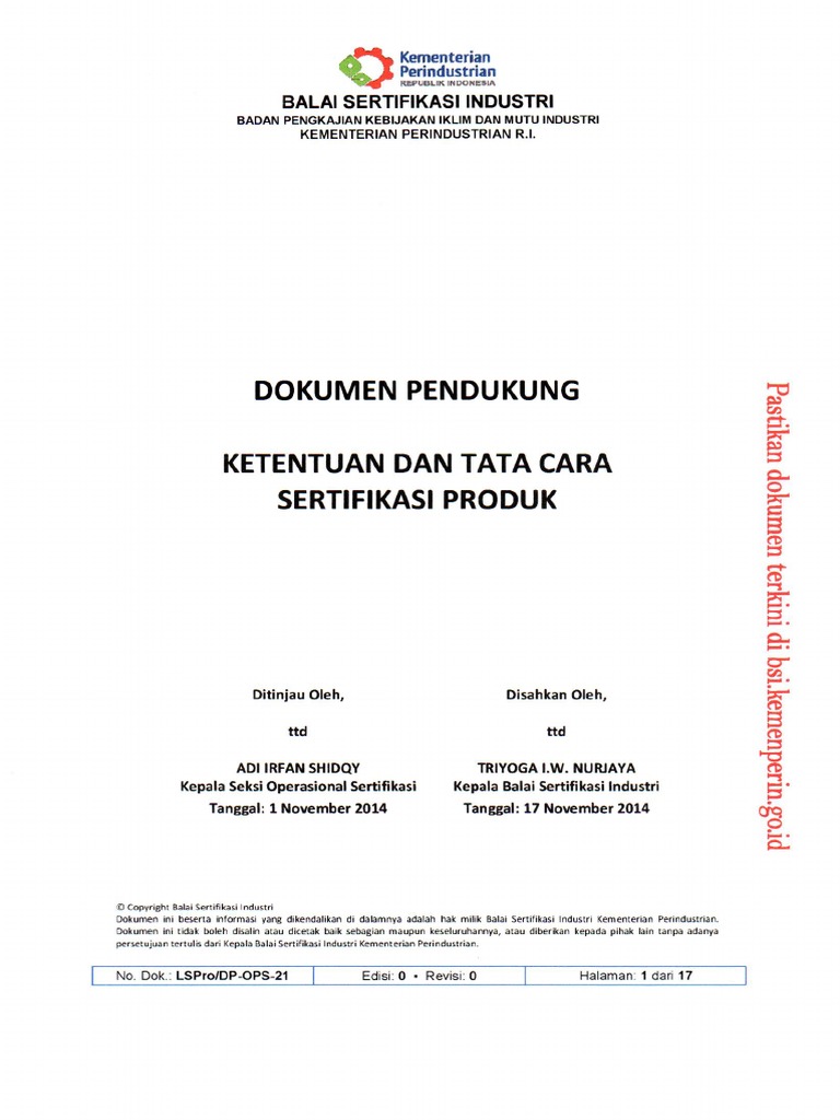 LSPro-DP-OPS-21 Ketentuan Dan Tata Cara Sertifikasi Produk (Expose) | PDF