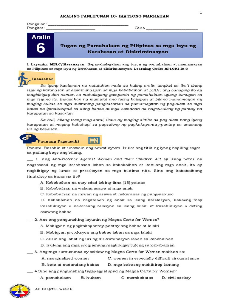 AP 10 Q3 Week 6 1 | PDF