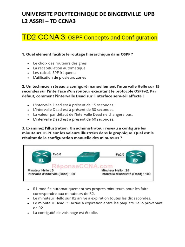 TD2 Ccna3 | PDF | Ordinateurs