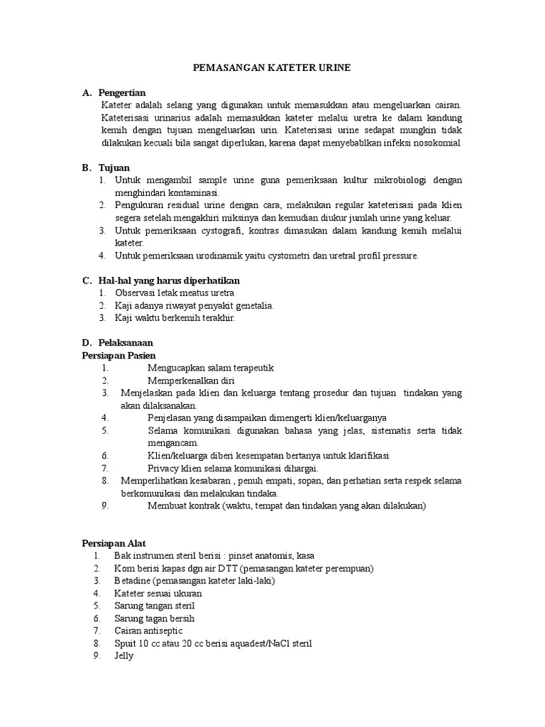 Pemasangan Kateter | PDF