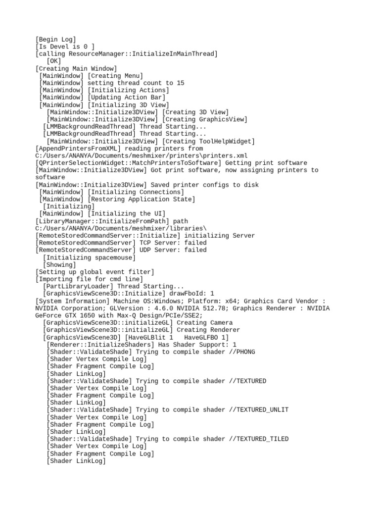 Meshmixer Log | PDF | Shader | Computer Science