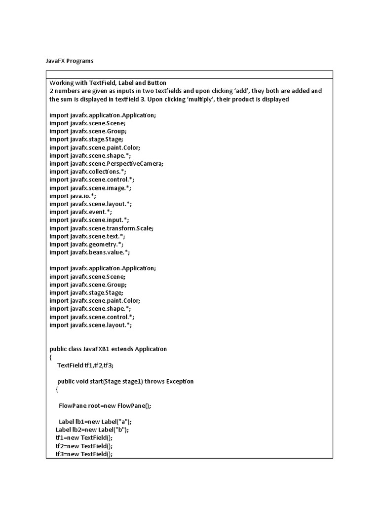 JavaFX Programs | PDF | Software | Computer Science JavaFX Programs | PDF | Software | Computer Science