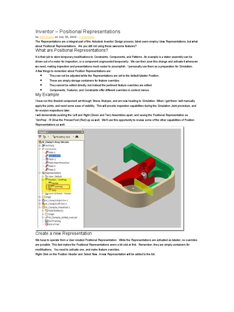 Inventor Positional Representations Pdf Tab Gui Simulation