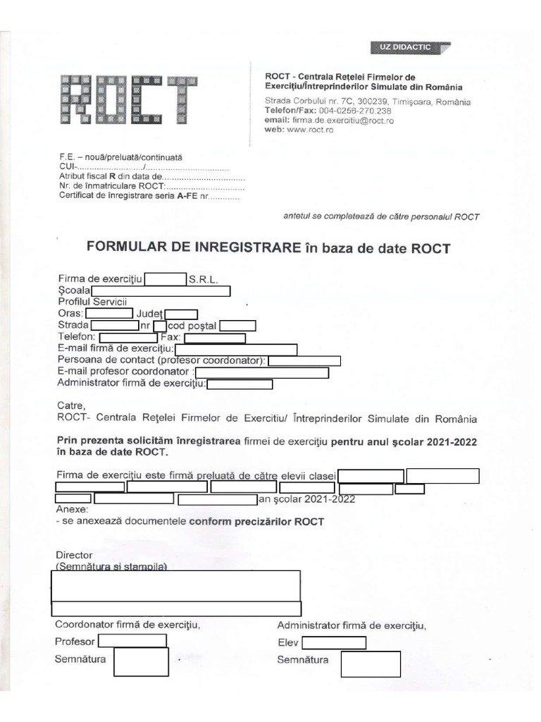 Formular de Inregistrare in Baza de Date | PDF