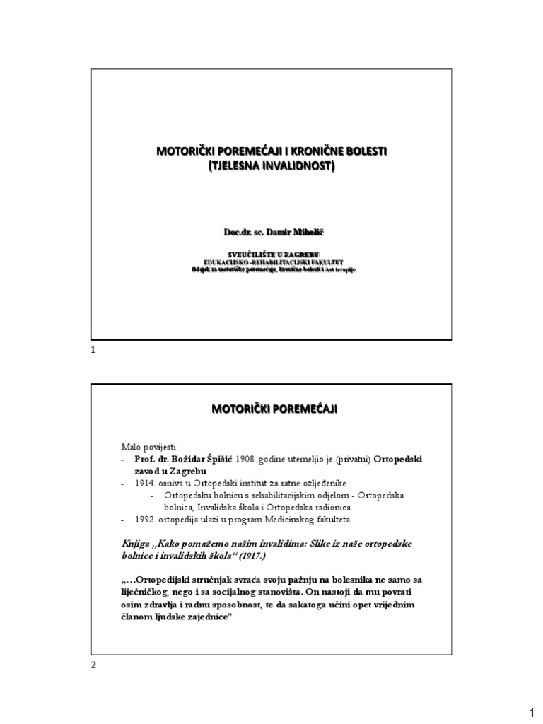 Motoricki Poremecaji | PDF