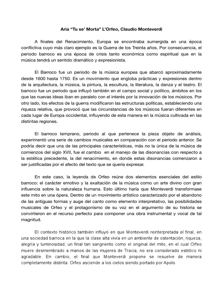 Tu Se' Morta | PDF | Acorde (Música) | Barroco