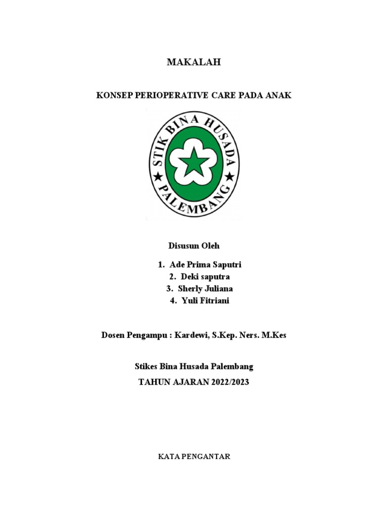 Kel.5 Makalah Konsep Perioperative Care | PDF | Kesehatan Holistik