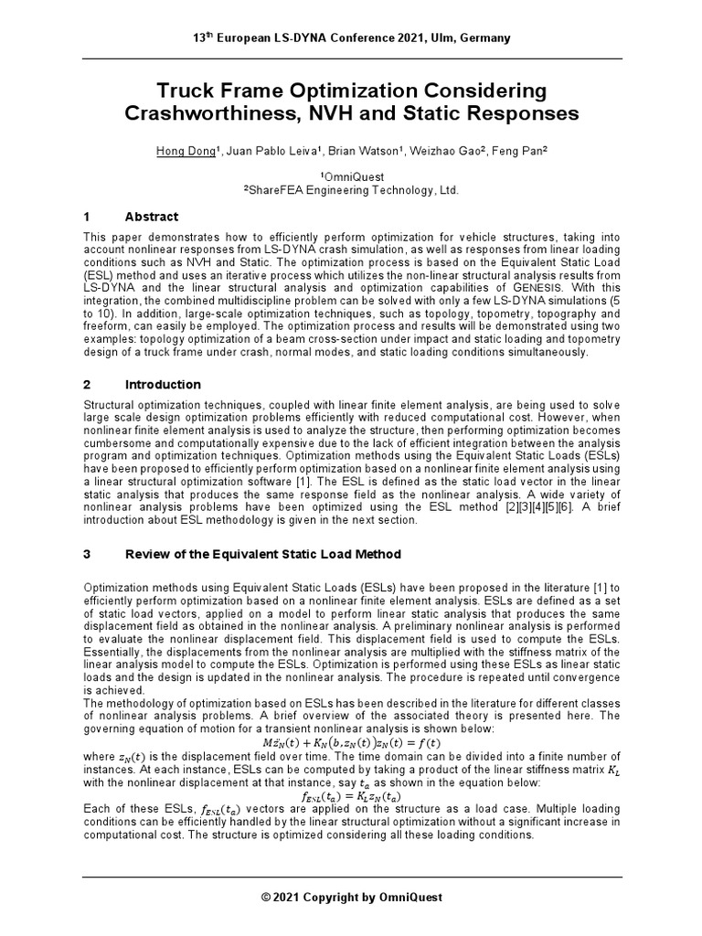 Dong OmniQuest Genesis Dyna Interface | PDF | Mathematical Optimization ...