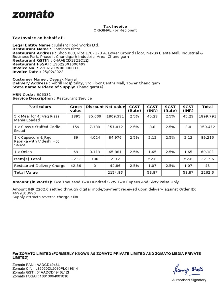 Invoice 4699103696 | PDF | Cooking | Economies
