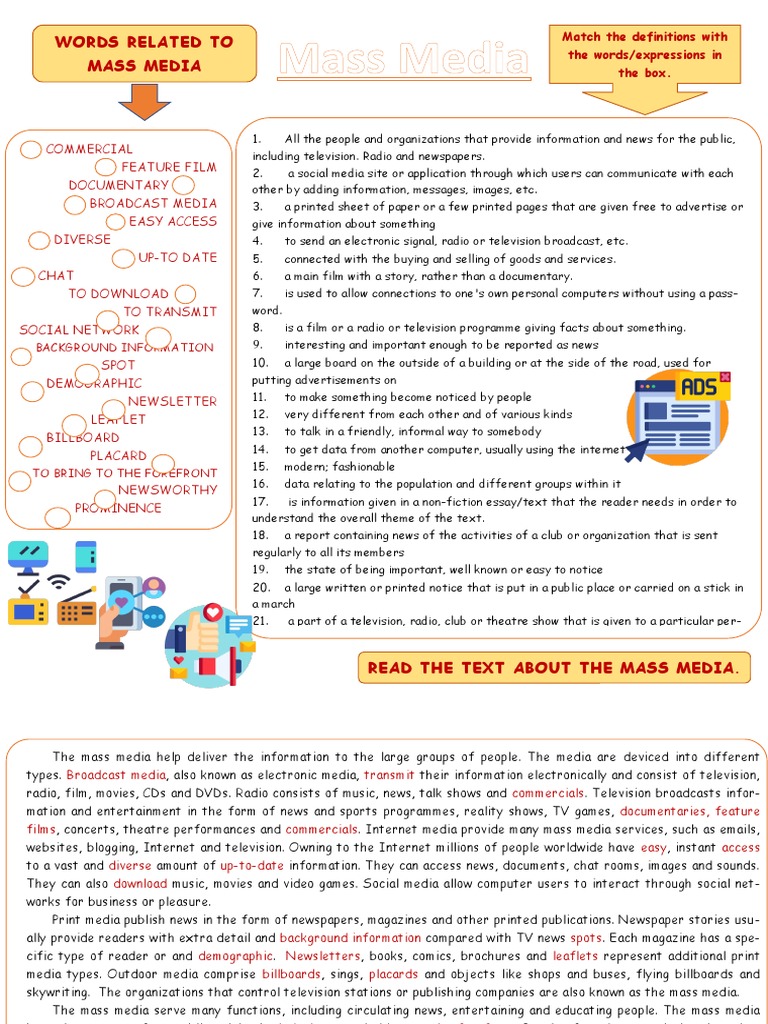 Mass Media Reading | PDF | Mass Media | Internet