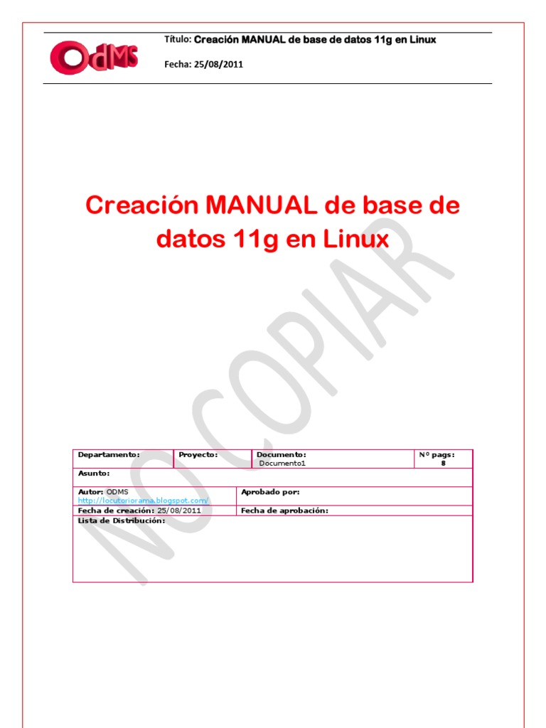 Manual BD Oracle 11g en Linux | PDF | Oracle Corporation | Bases de datos