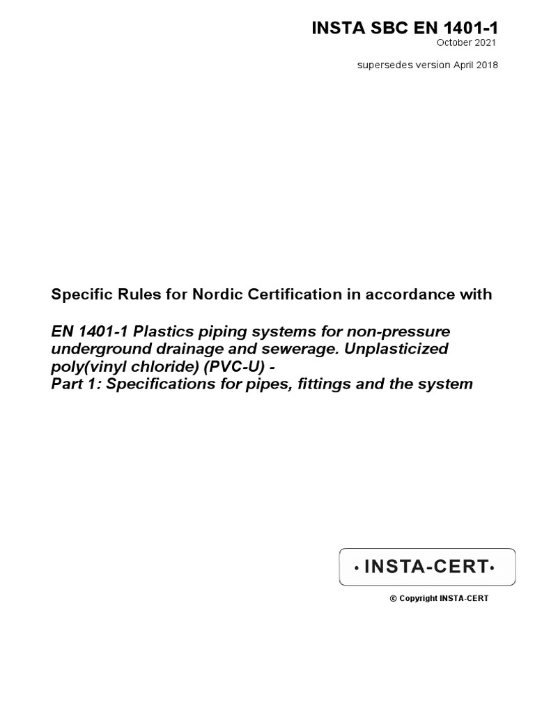 INSTA SBC EN 1401-1 2021 Oct UK | PDF